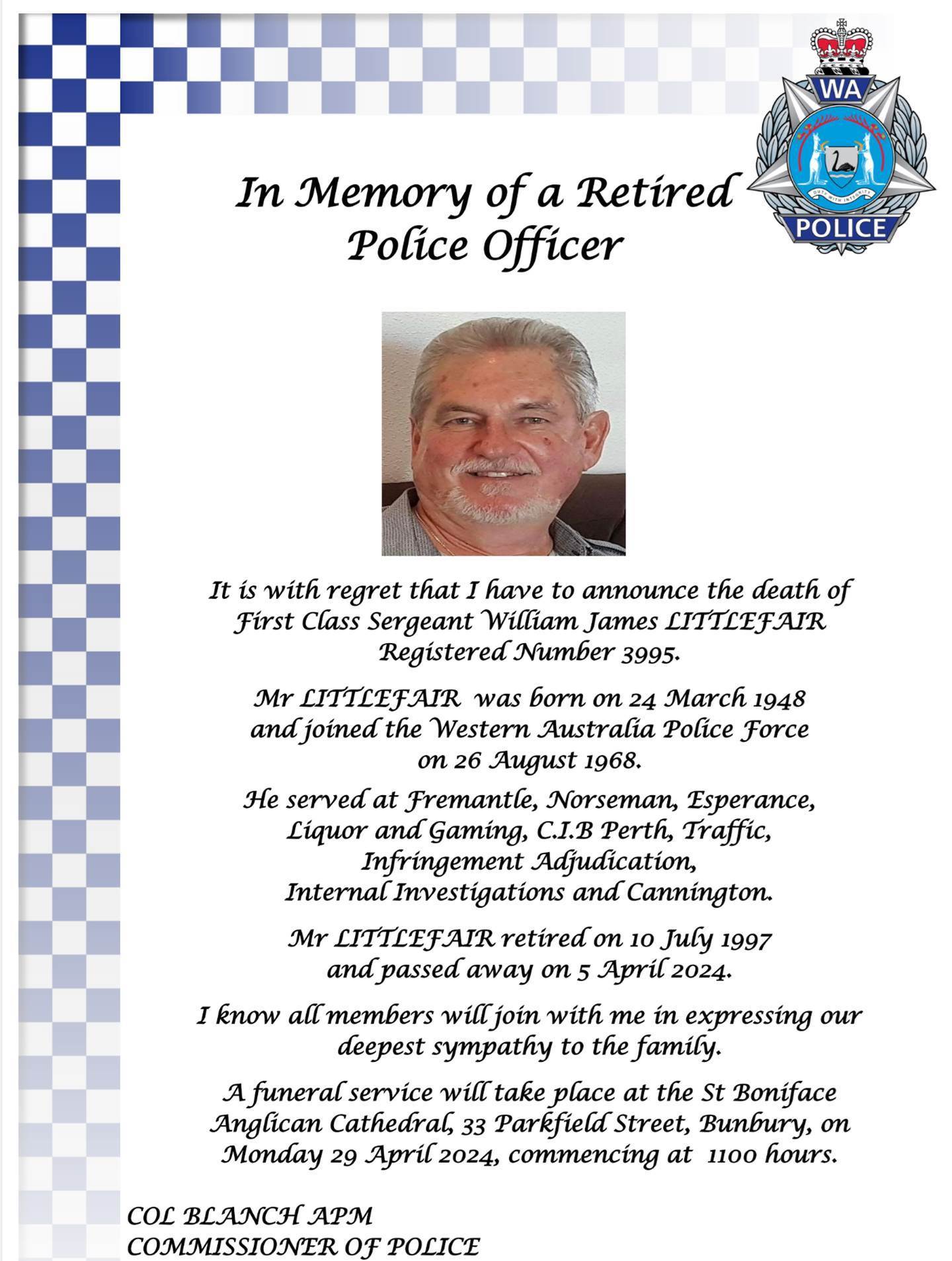 Vale. First Class Sergeant William James LITTLEFAIR Registered Number ...